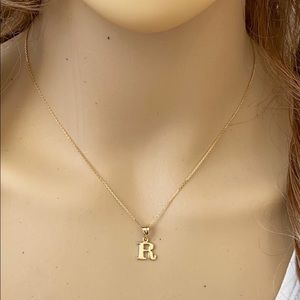 Element Shine | Jewelry | K Solid Gold Small Mini Initial Letter R ...